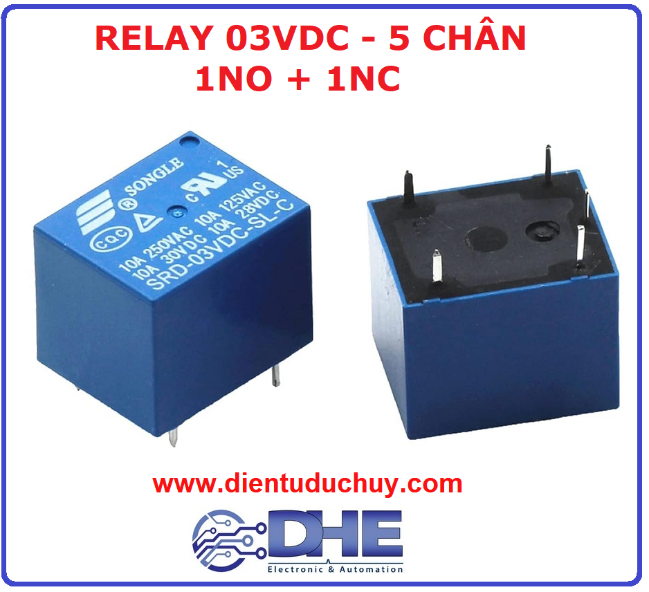 Relay 3VDC, 5 CHÂN (1NO+1NC) – LINH KIỆN ĐIỆN TỬ ĐỨC HUY (29A BÙI XUÂN ...