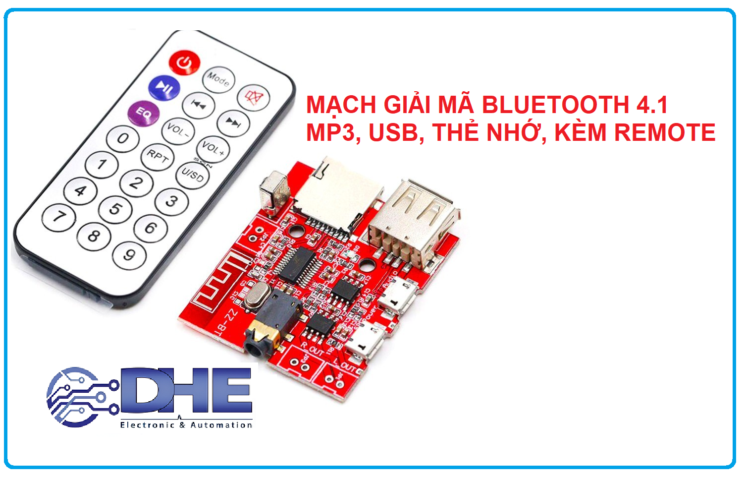 MẠCH MP3 BLUETOOTH 4.1, REMOTE TỪ XA, USB THẺ NHỚ – LINH KIỆN ĐIỆN TỬ ĐỨC HUY (29A BÙI XUÂN PHÁI)