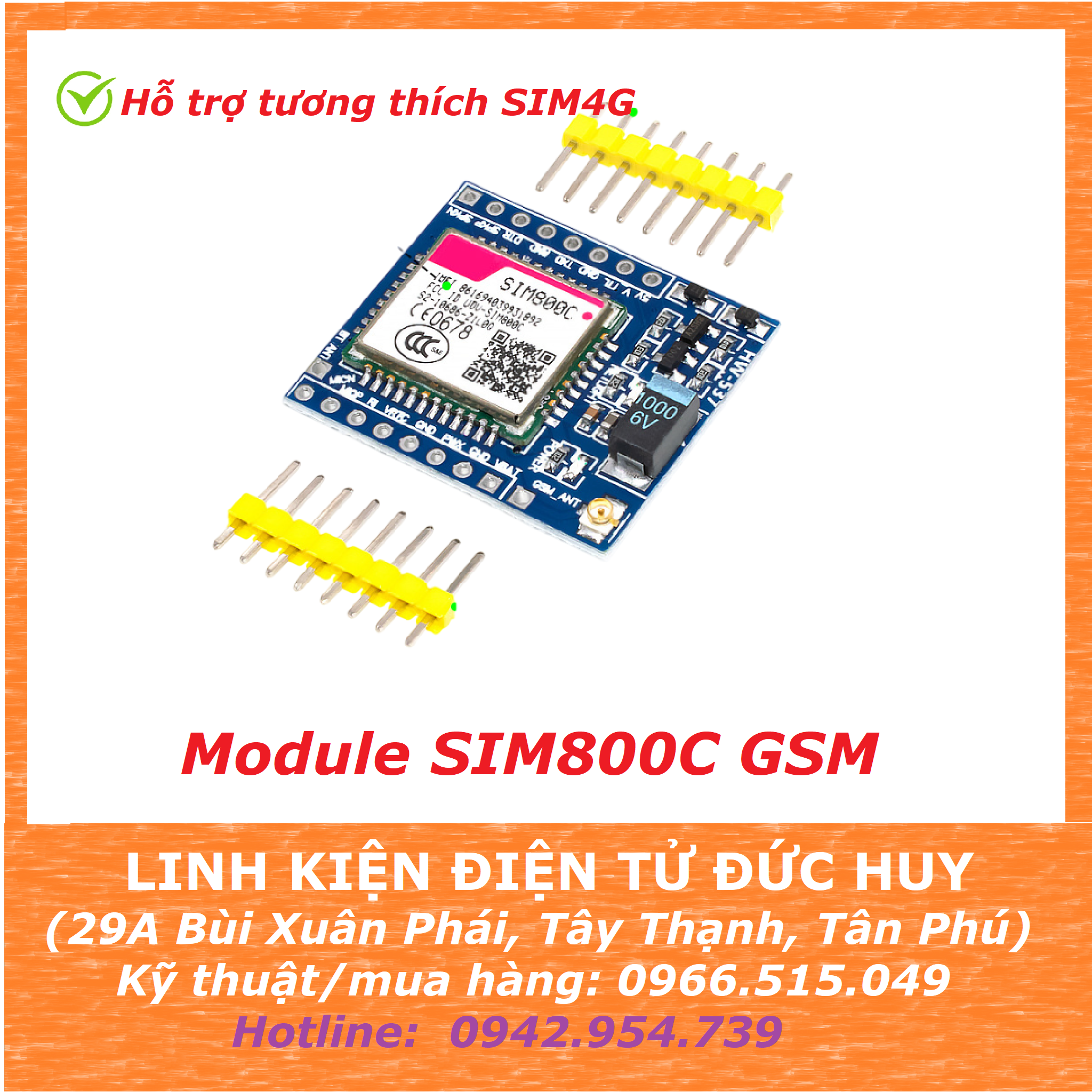 SIM800C - GSM/GPRS - HỖ TRỢ SIM 4G, 3G, 2G – LINH KIỆN ĐIỆN TỬ ĐỨC HUY ...