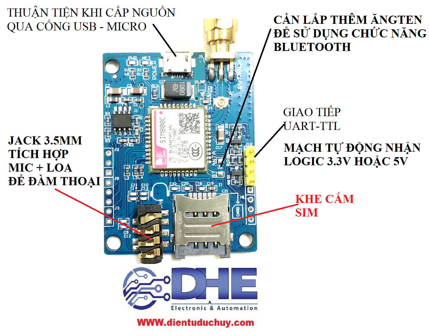 MODULE SIM 800C - GSM/GPRS/BLUETOOTH - HỖ TRỢ SIM 2G/3G/4G – LINH KIỆN ...