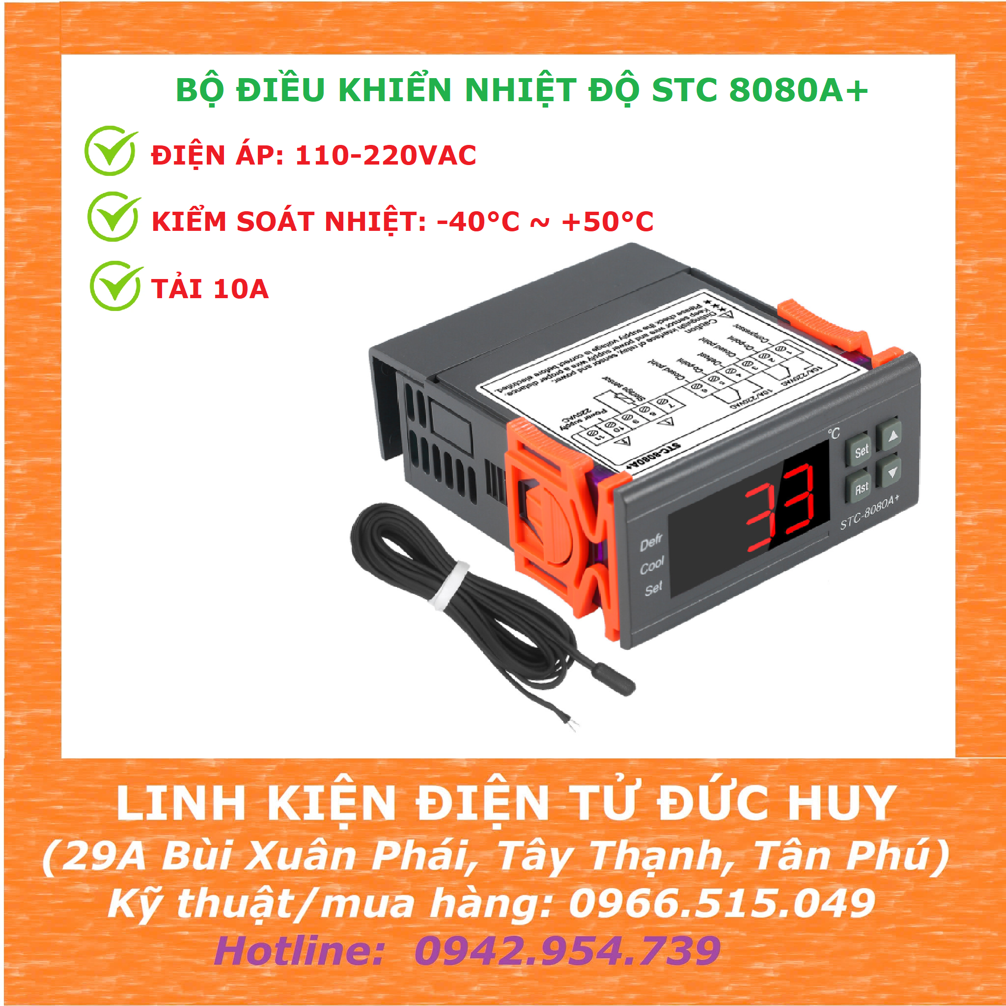 STC 8080A+ MẠCH ĐIỀU KHIỂN NHIỆT ĐỘ 220V, 2 THIẾT BỊ – LINH KIỆN ĐIỆN TỬ ĐỨC HUY (29A BÙI XUÂN PHÁI)