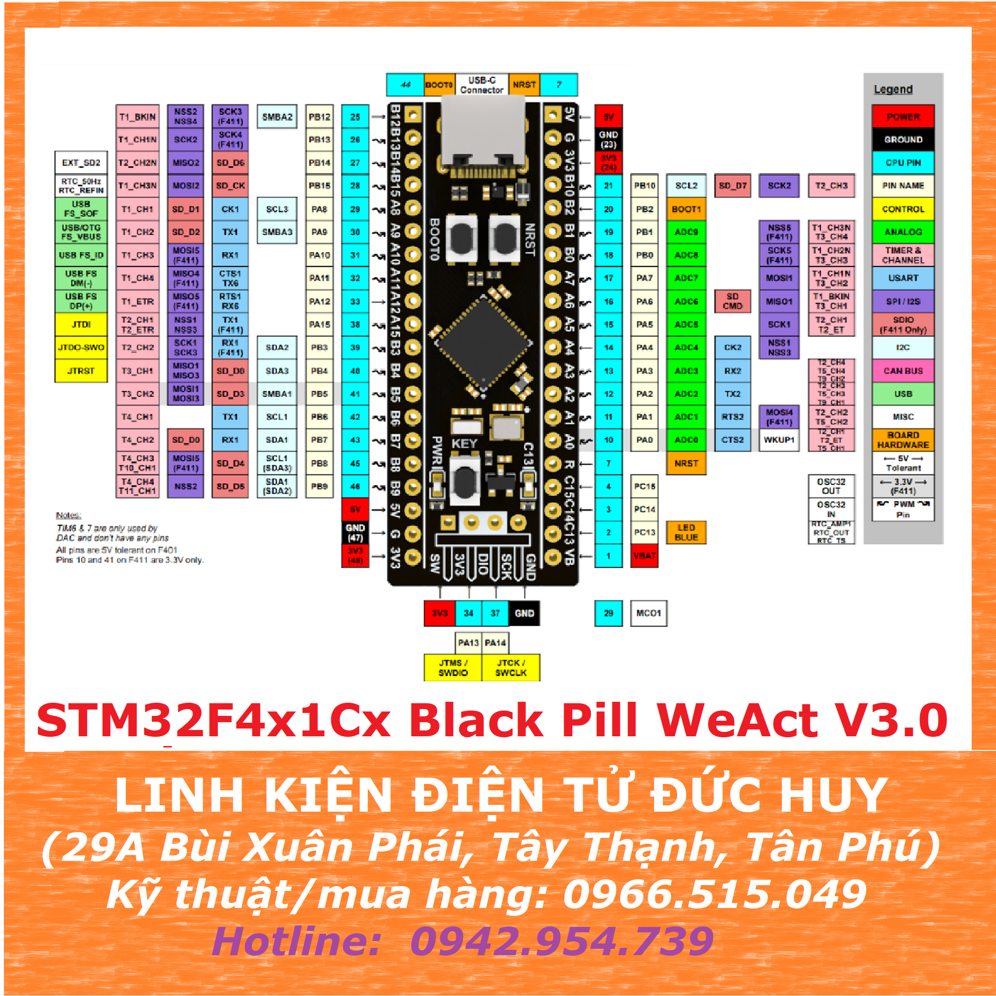 STM32F411CEU6 ARM BLACK PILL ARM CORTEX M4 WeAct V3.0 – LINH KIỆN ĐIỆN ...