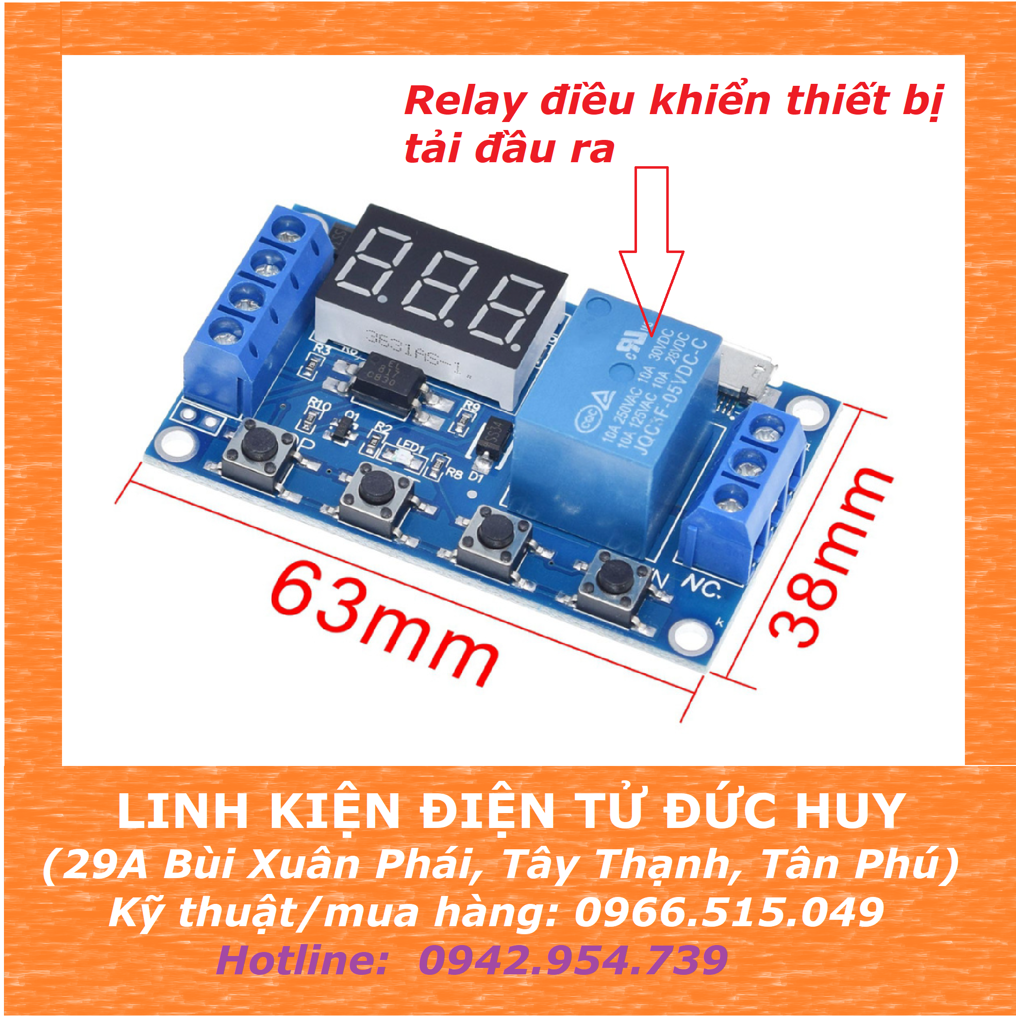 XY J02 mạch timer tạo trễ theo chu kỳ, 6~30vdc (0.1s - 999 phút) – LINH KIỆN ĐIỆN TỬ ĐỨC HUY ...
