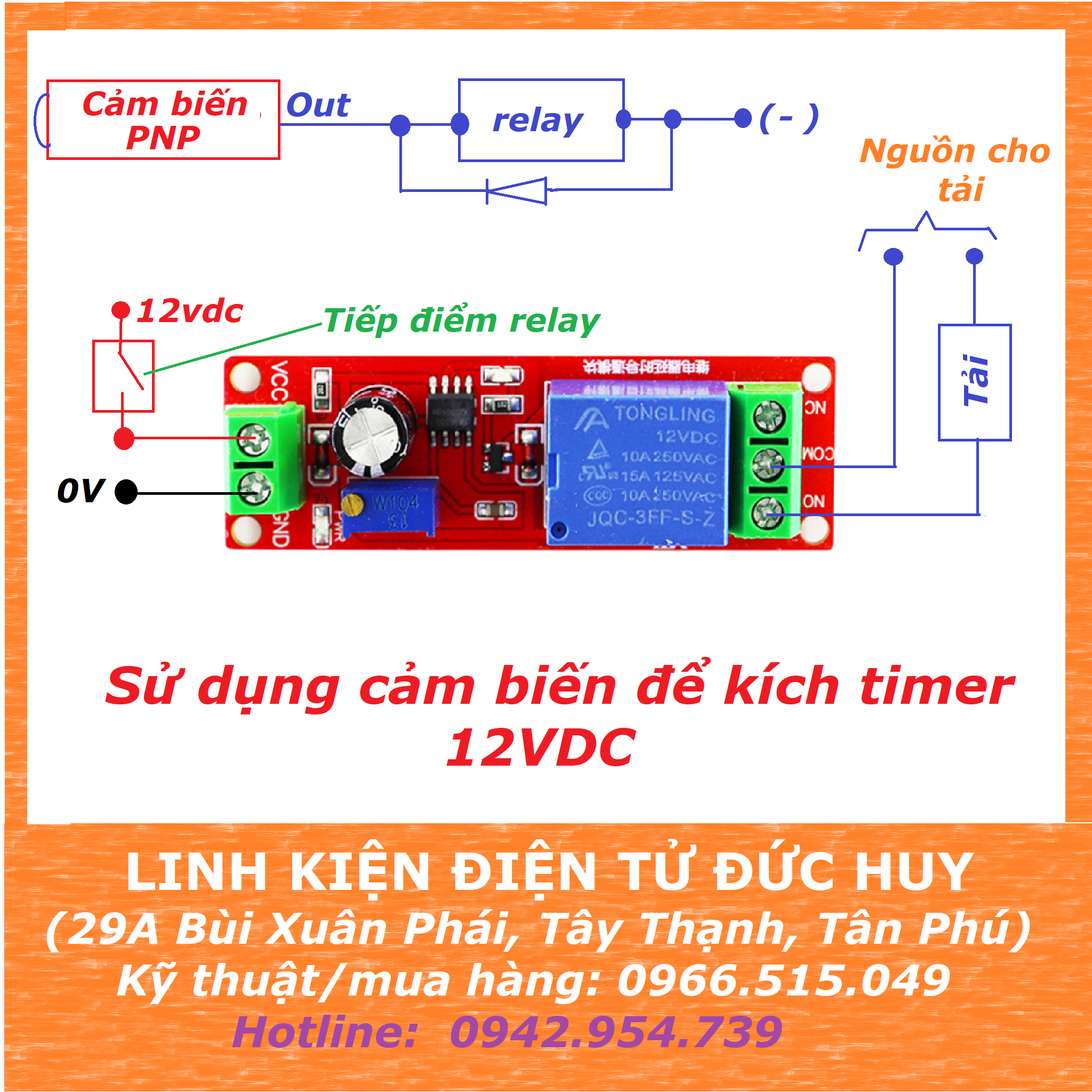 Mạch tạo trễ, timer 12VDC, từ 1s-10s NE555 (timer ON) – LINH KIỆN ĐIỆN ...