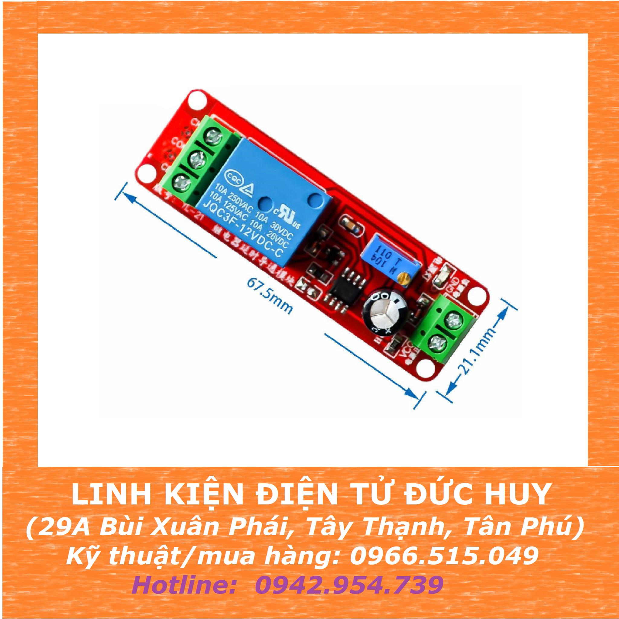 Mạch tạo trễ, timer 12VDC, từ 1s-10s NE555 (timer ON) – LINH KIỆN ĐIỆN ...
