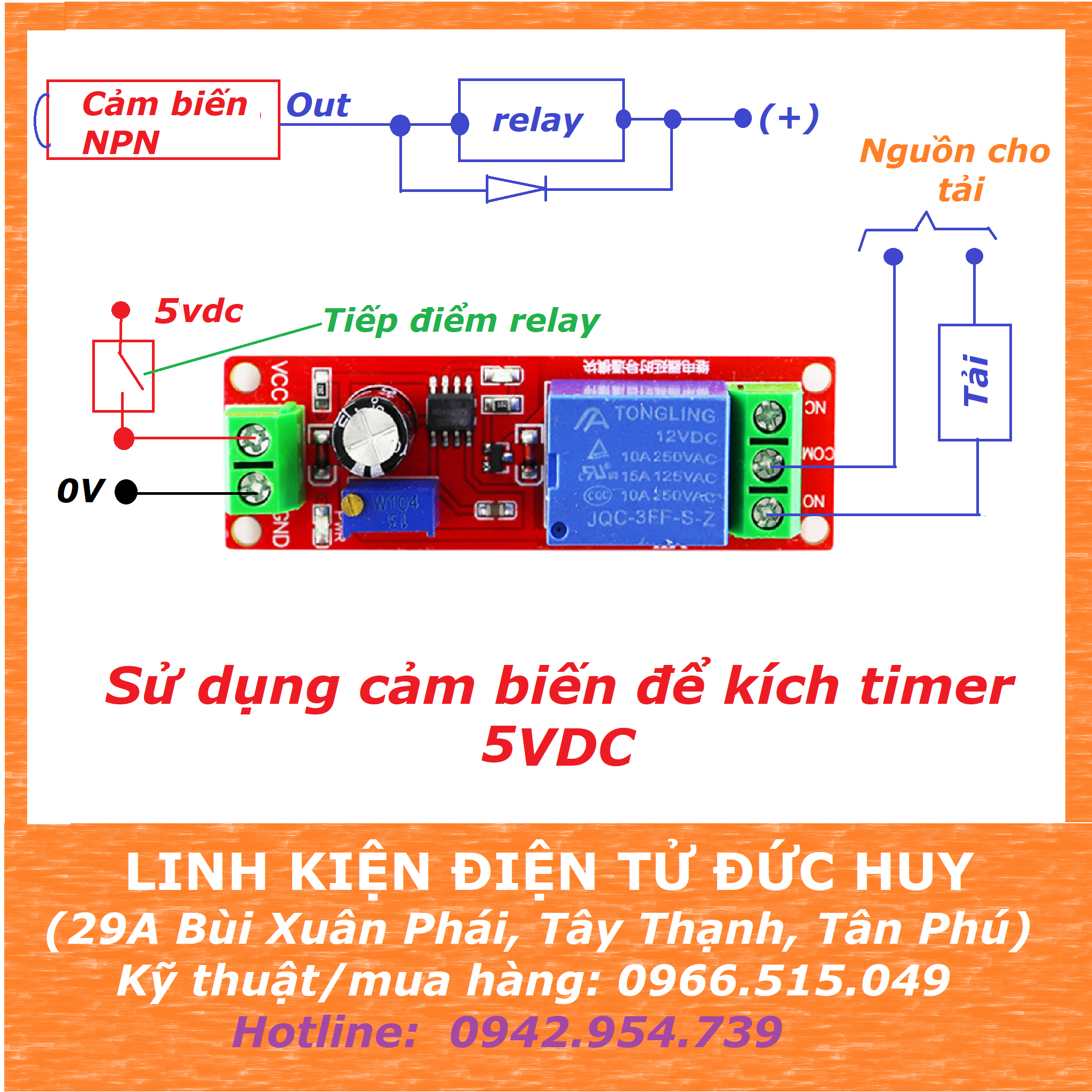 MẠCH TẠO TRỄ/TIMER TỪ 1S-10S NE555, NGÕ RA RELAY, LÀ LOẠI TIMER ON- 5V ...