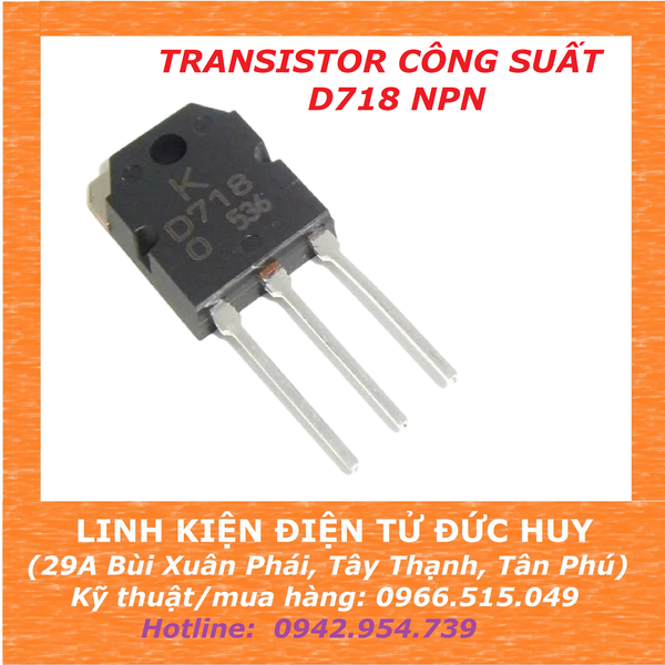 Transistor Sò công suất D718 NPN – LINH KIỆN ĐIỆN TỬ ĐỨC HUY (29A BÙI ...