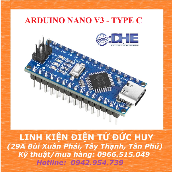 ARDUINO NANO V3 - TYPE C (Hàn chân sẵn) – LINH KIỆN ĐIỆN TỬ ĐỨC HUY ...