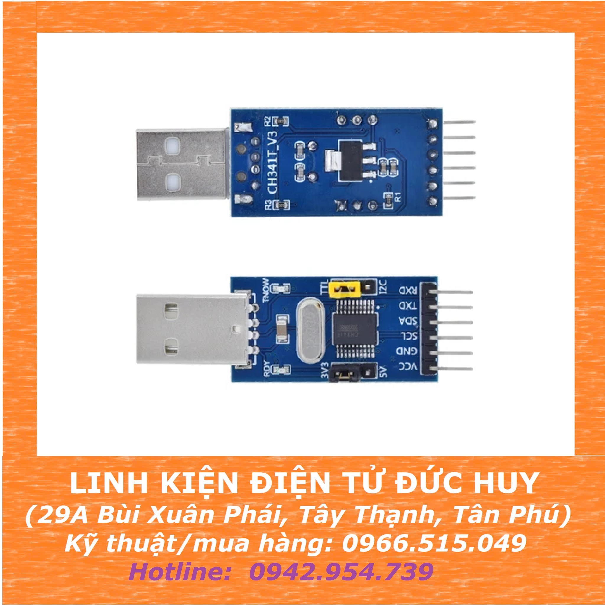 MẠCH CHUYỂN ĐỔI USB UART I2C TỐC ĐỘ CAO, CHIP CH341T – LINH KIỆN ĐIỆN TỬ ĐỨC HUY (29A BÙI XUÂN PHÁI)