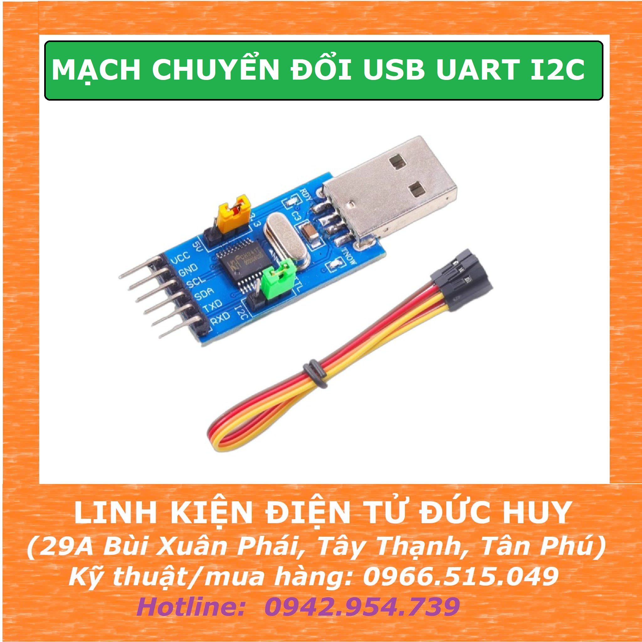 MẠCH CHUYỂN ĐỔI USB UART I2C TỐC ĐỘ CAO, CHIP CH341T – LINH KIỆN ĐIỆN TỬ ĐỨC HUY (29A BÙI XUÂN PHÁI)