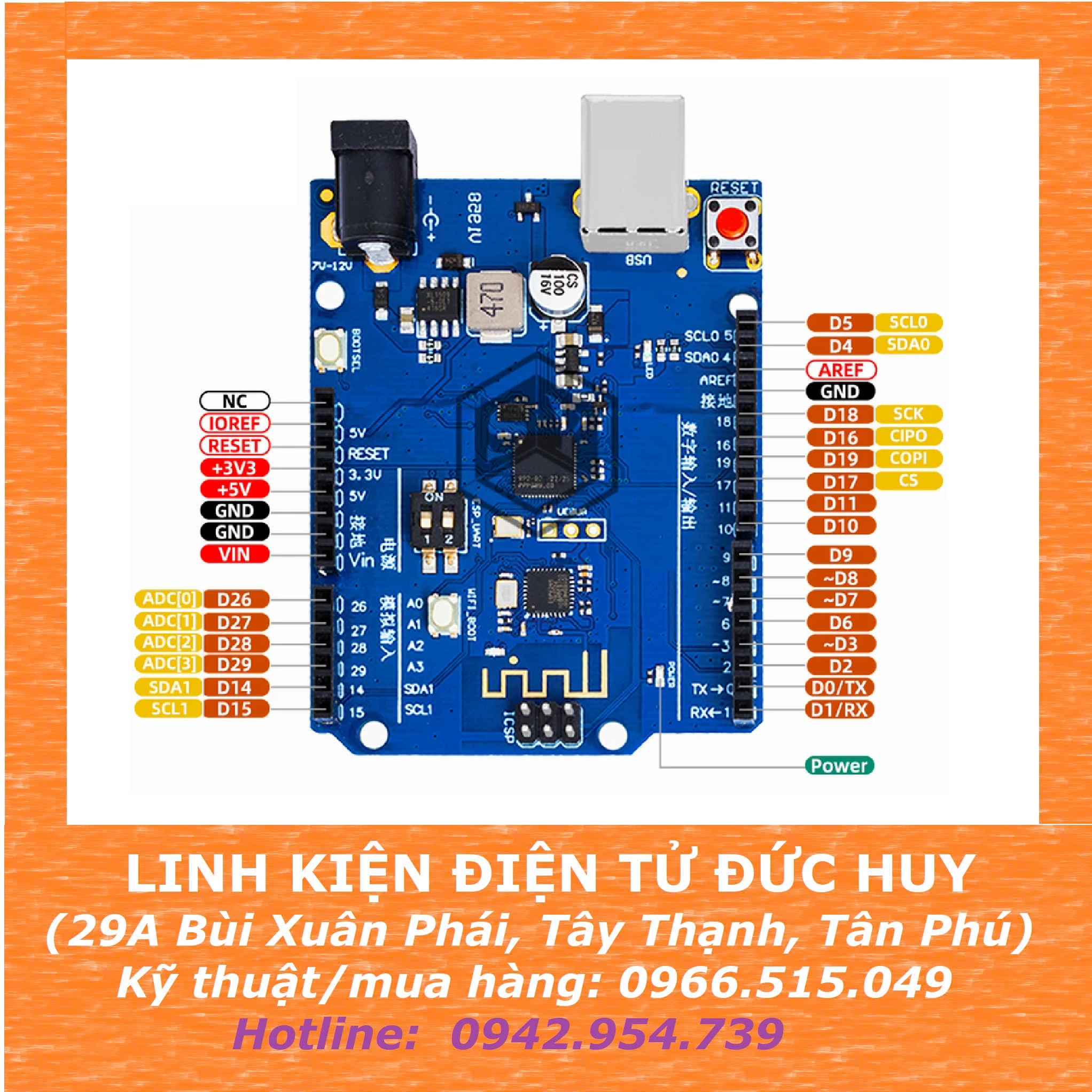 RP2040 Picoduino UNO Development Raspberry Pi PICO W RP2040 WIFI – LINH ...