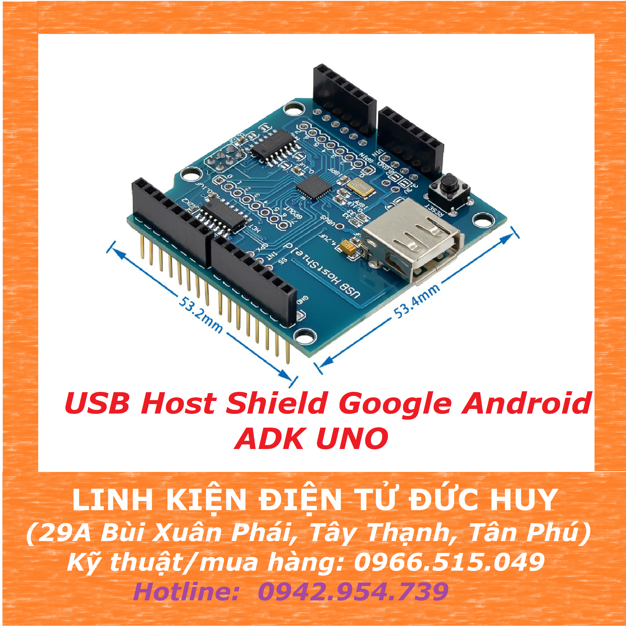 USB Host Shield Google Android ADK UNO – LINH KIỆN ĐIỆN TỬ ĐỨC HUY (29A BÙI XUÂN PHÁI)
