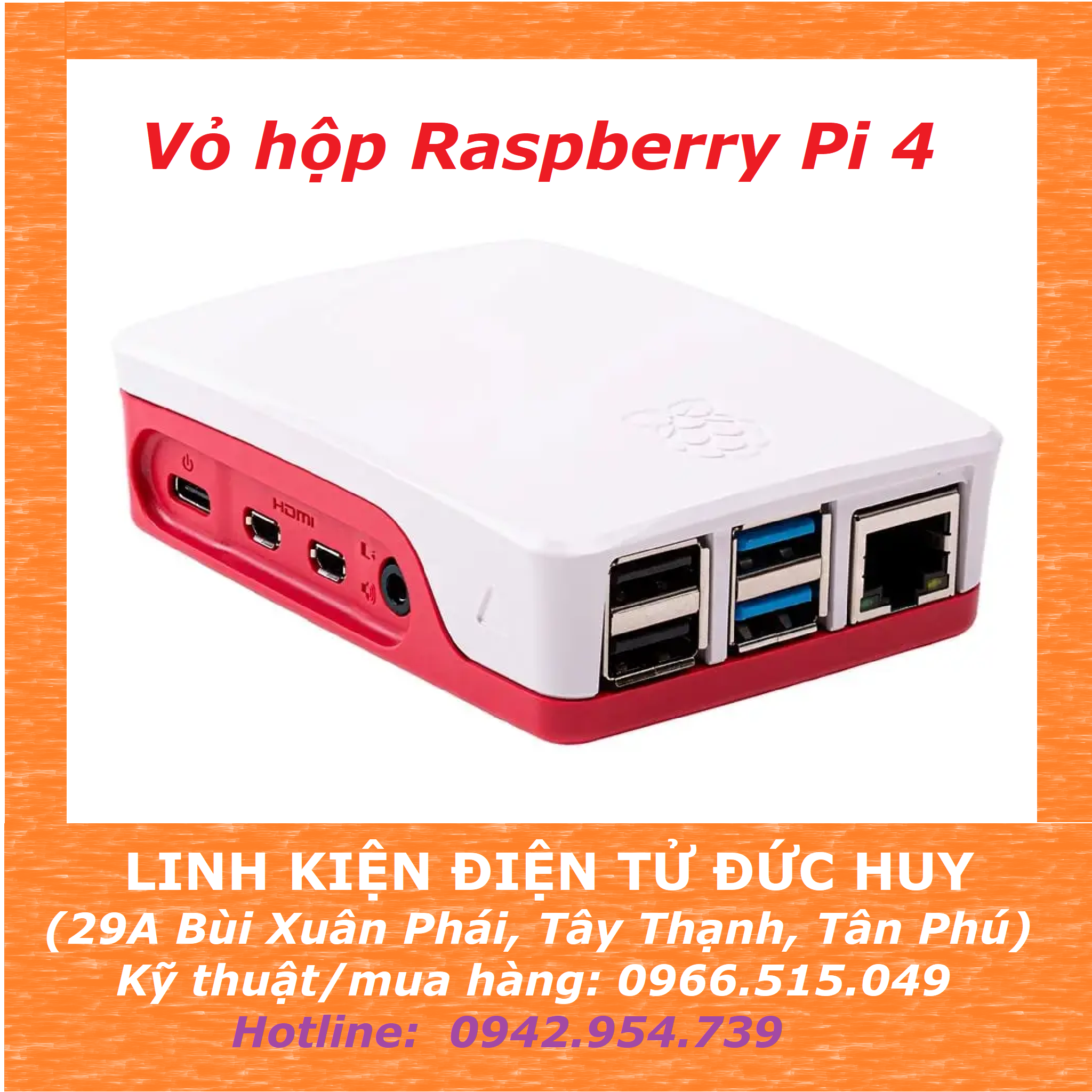 CASE VỎ HỘP RASPBERRY PI 4 NHỰA CAO CẤP MÀU ĐỎ - TRẮNG – LINH KIỆN ĐIỆN ...