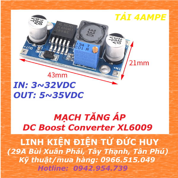 XL6009 DC Boost Converter Module tăng áp 4A – LINH KIỆN ĐIỆN TỬ ĐỨC HUY ...