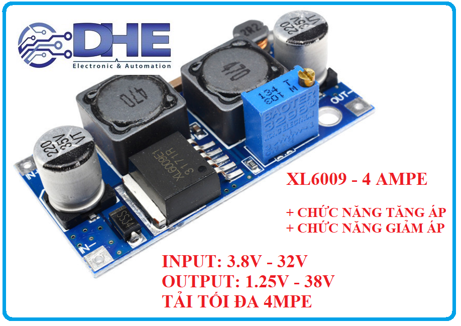 MODULE TĂNG ÁP, HẠ ÁP XL6009 V2 4A – LINH KIỆN ĐIỆN TỬ ĐỨC HUY (29A BÙI XUÂN PHÁI)