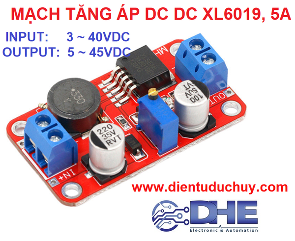 MẠCH TĂNG ÁP XL6019, TẢI 5A – LINH KIỆN ĐIỆN TỬ ĐỨC HUY (29A BÙI XUÂN PHÁI)