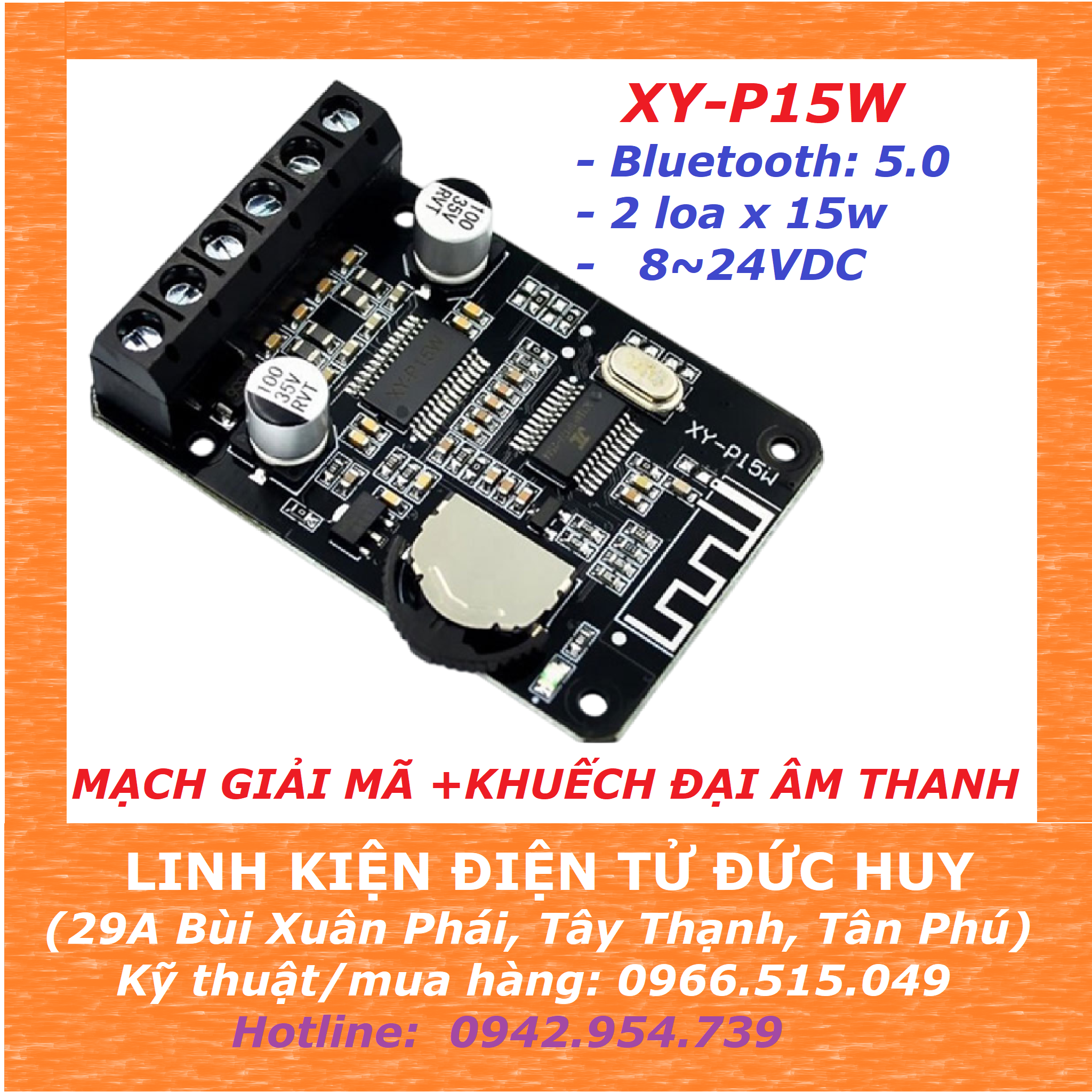 XY-P15W XYP15W MẠCH BLUETOOTH 5.0 + KHUẾCH ĐẠI ÂM THANH AMPLIFIER – LINH KIỆN ĐIỆN TỬ ĐỨC HUY ...