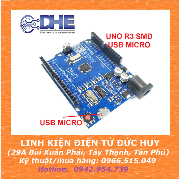 ARDUINO UNO R3 SMD, USB MICRO – LINH KIỆN ĐIỆN TỬ ĐỨC HUY (29A BÙI XUÂN ...