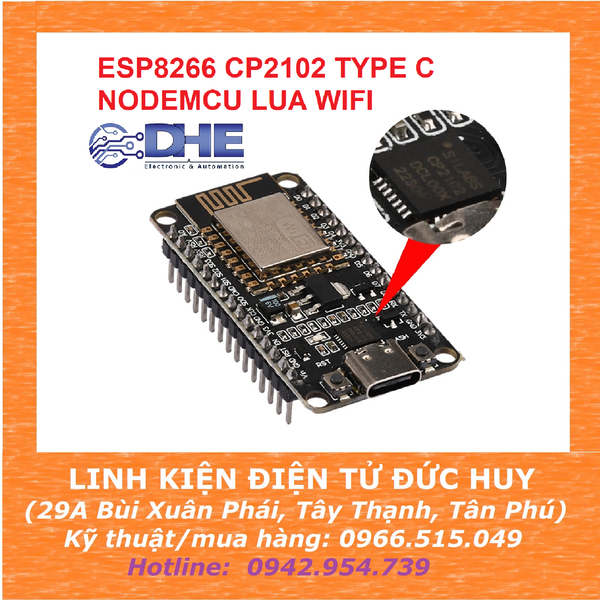 ESP8266 CP2102 TYPE C NodeMcu Lua WIFI – LINH KIỆN ĐIỆN TỬ ĐỨC HUY (29A BÙI XUÂN PHÁI)