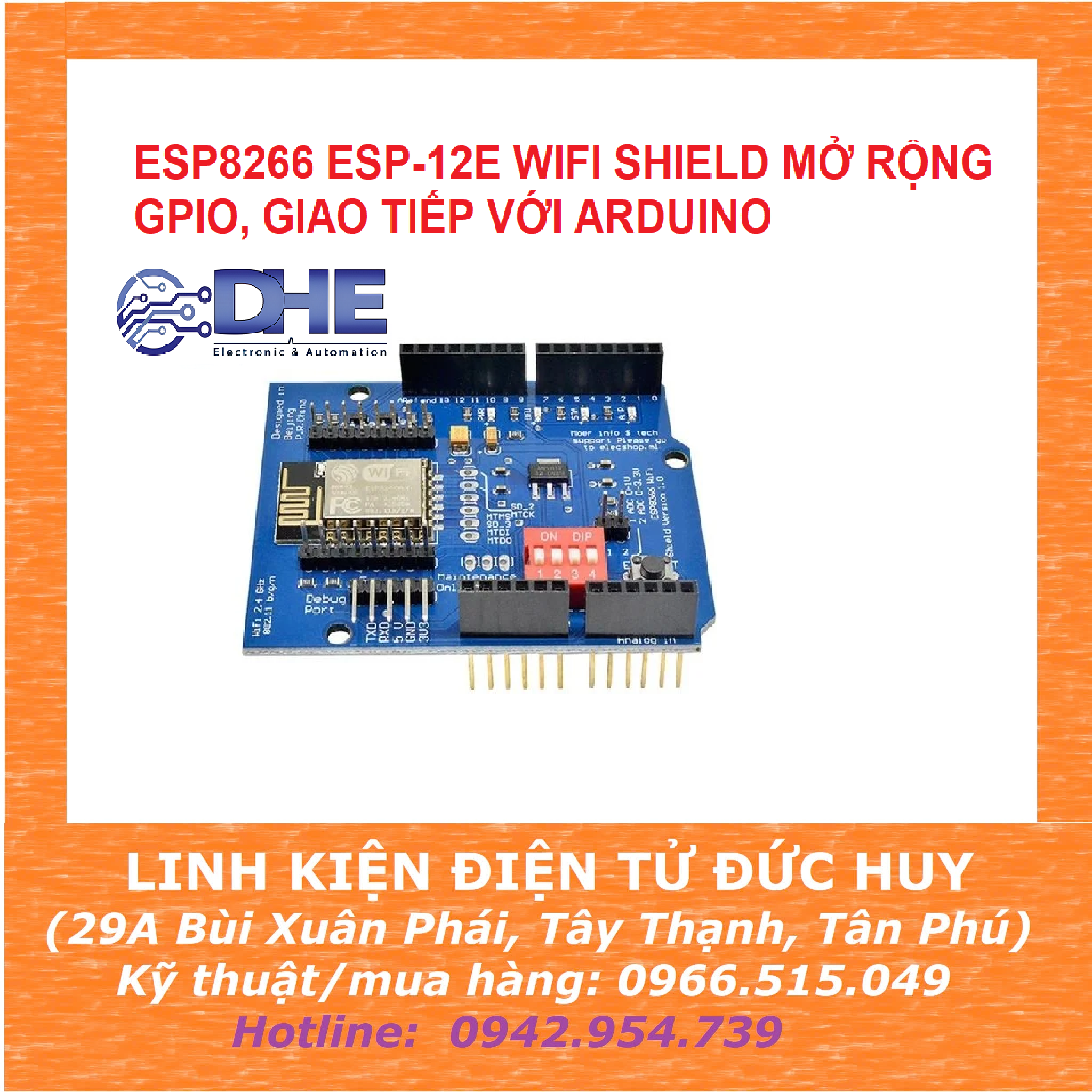 ESP-12E Arduino WiFi Shield ESP8266 – LINH KIỆN ĐIỆN TỬ ĐỨC HUY (29A ...