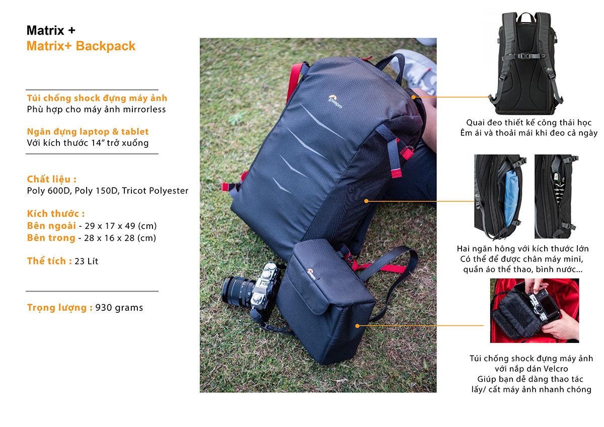 Balo Lowepro Matrix BP 23L – Máy Ảnh - Máy Quay - FlyCam - Thiết bị ...