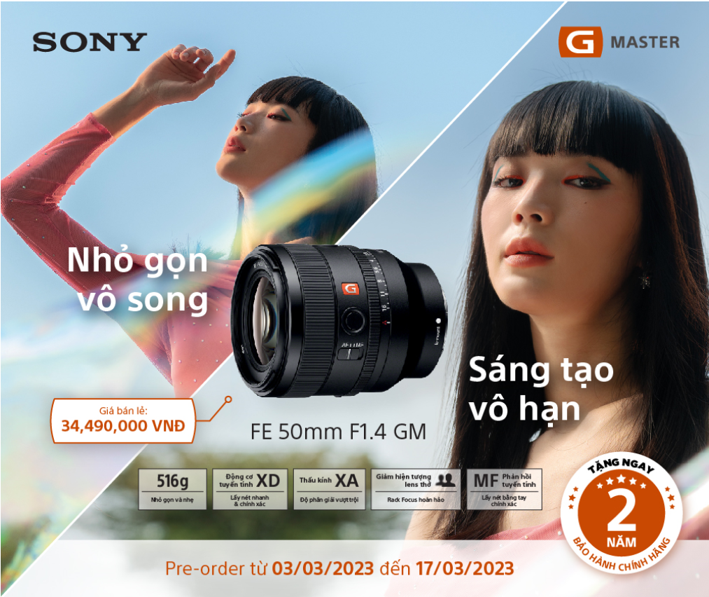Sony FE 50mm F1.4 GM Lens (Sony E) – Máy Ảnh - Máy Quay - FlyCam - Thiết bị Studio - Phụ Kiện