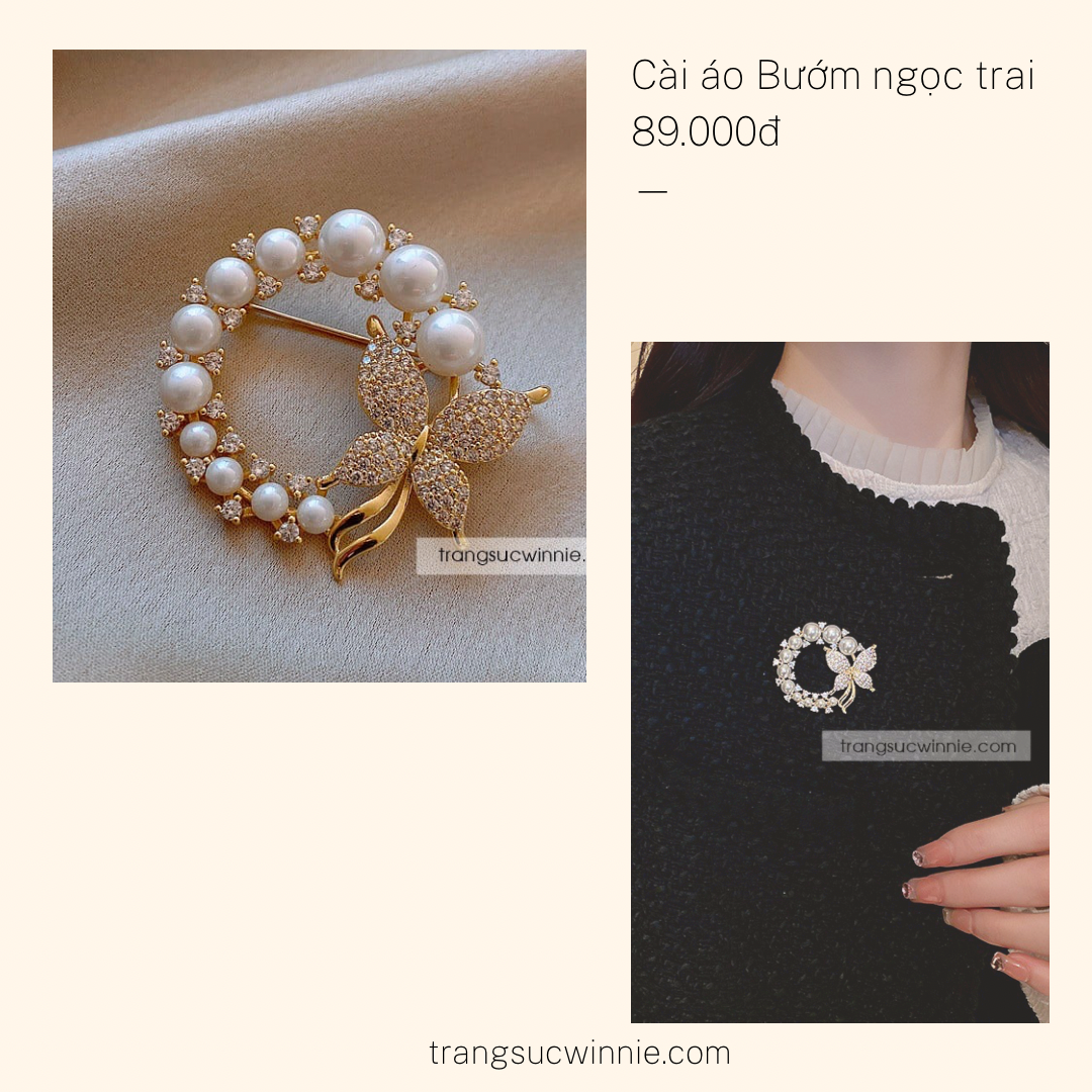 Cái áo Bướm Ngọc trai – Winnie Accessories