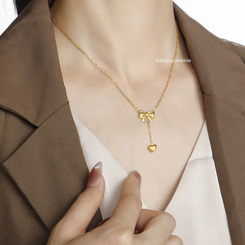 Dây chuyền Nơ tim dây – Winnie Accessories