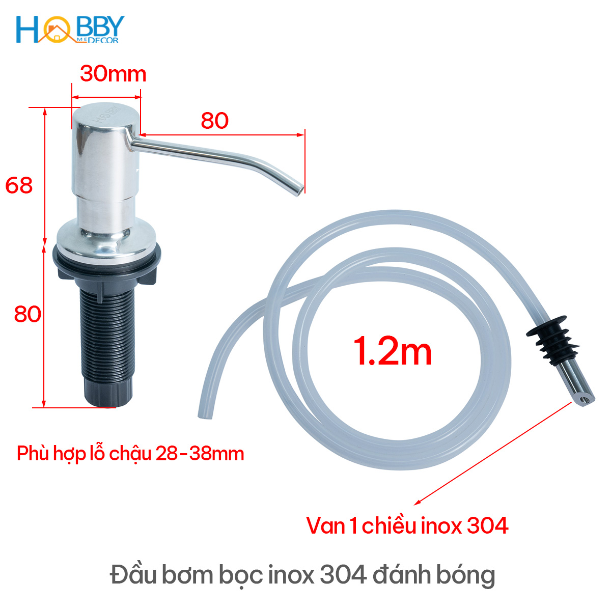 Vòi bơm hút nước rửa chén inox 304 bóng Hobby Home Decor NRC5 - HOBBY ...