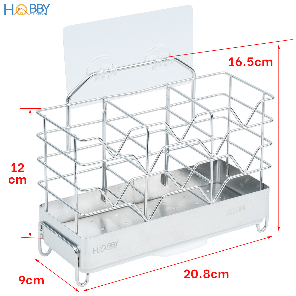 Kệ để đũa muỗng 3 ngăn Inox 304 dán tường Hobby home decor DM06 - HOBBY ...