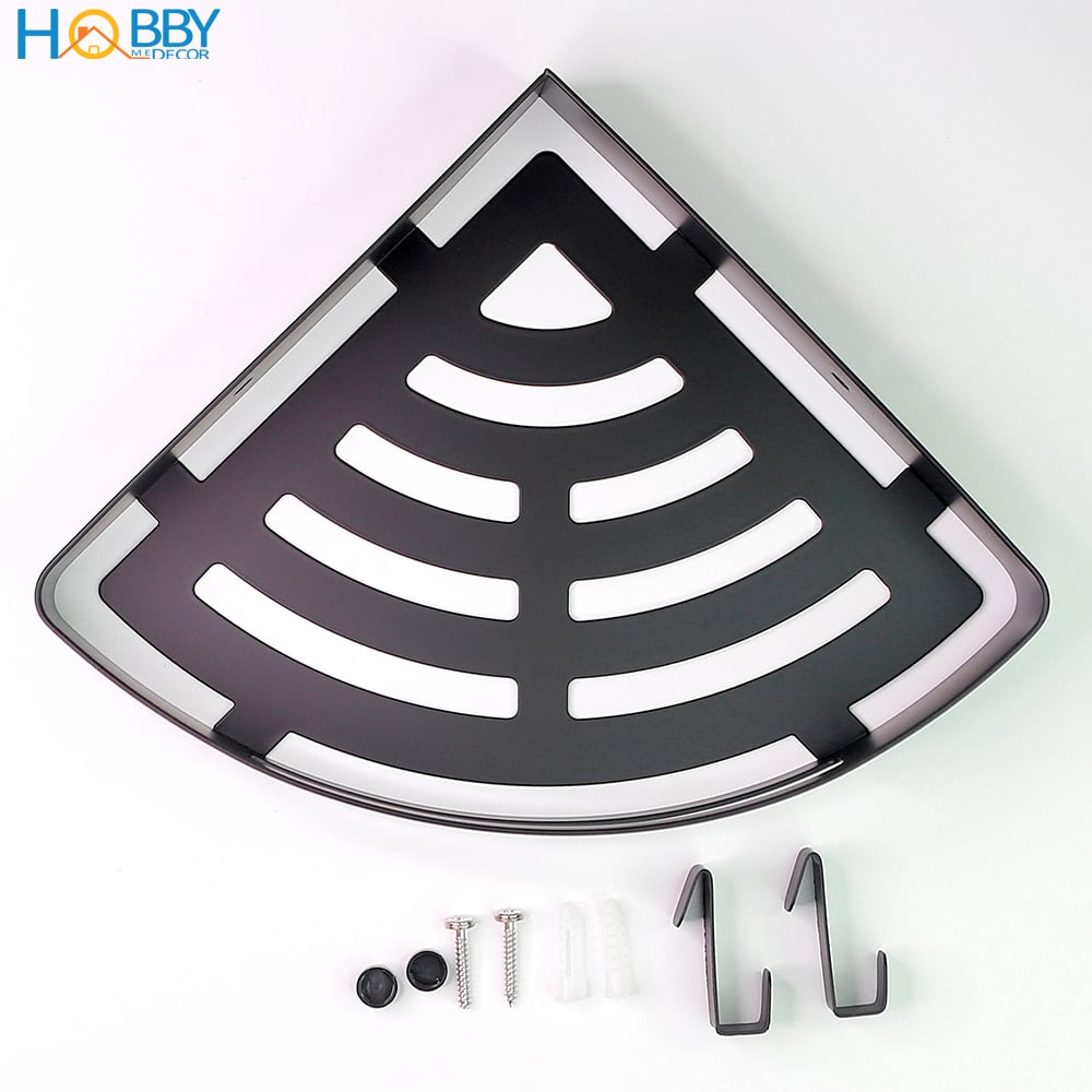 Kệ góc nhà tắm inox 304 sơn đen kèm keo dán Hobby Home Decor KG3 ...