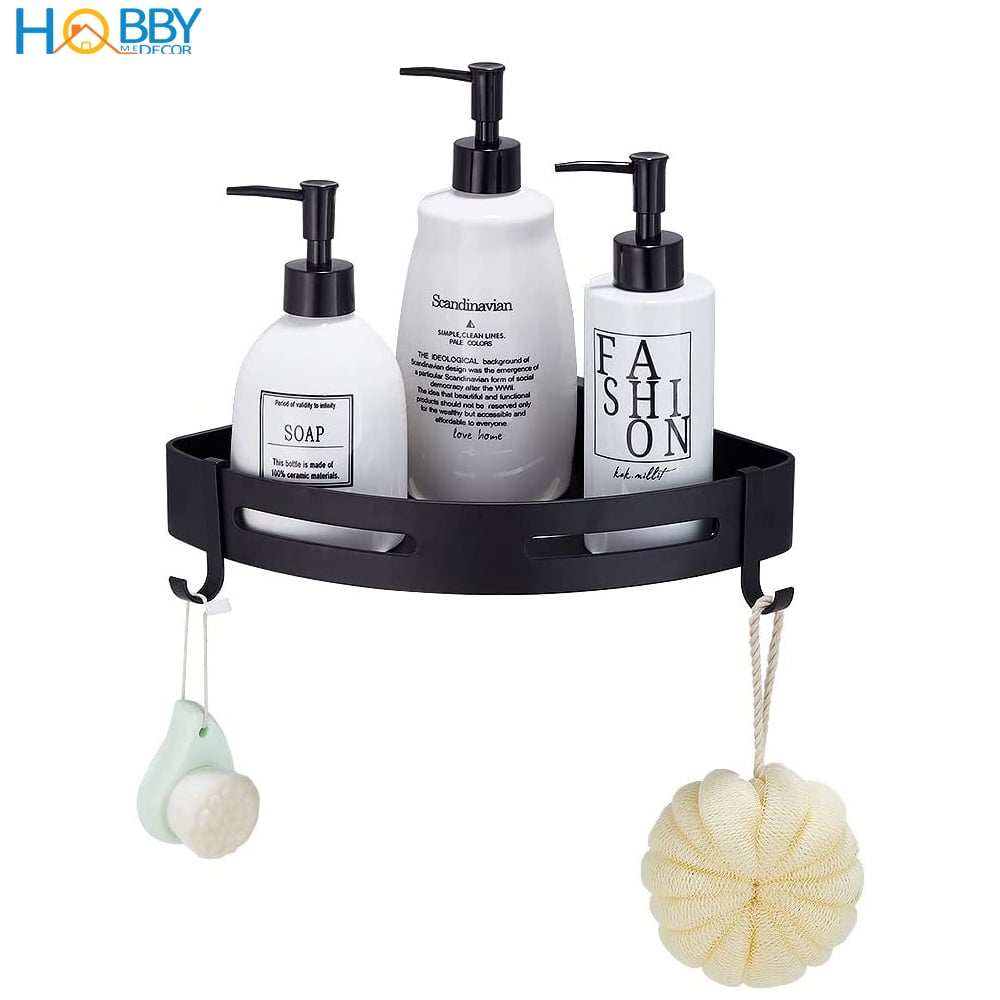 Kệ góc nhà tắm inox 304 sơn đen kèm keo dán Hobby Home Decor KG3 ...