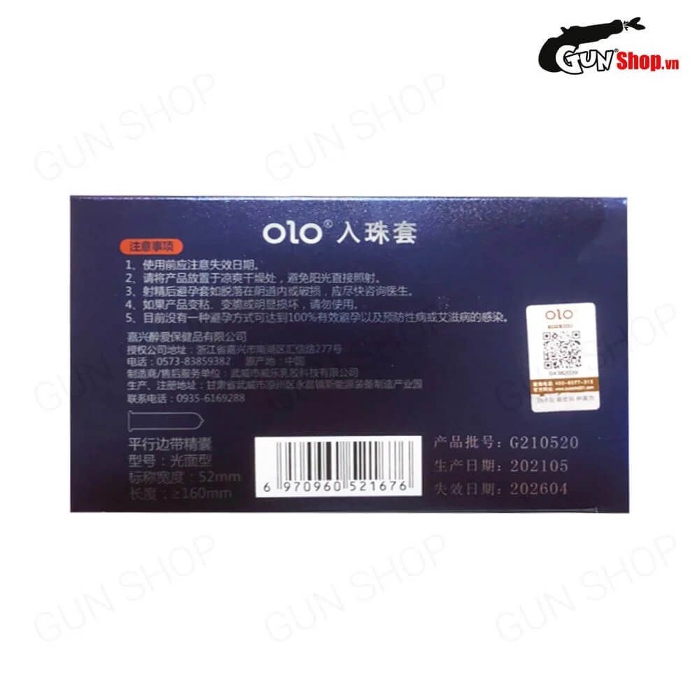 Bao Cao Su Siêu Mỏng OLO 0.01 Bead Entering Đầu Bi Tăng thêm 3cm