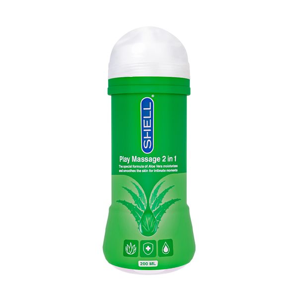 Gel bôi trơn Shell Play Massage 2 in 1 Aloe Vera - Chai 200ml