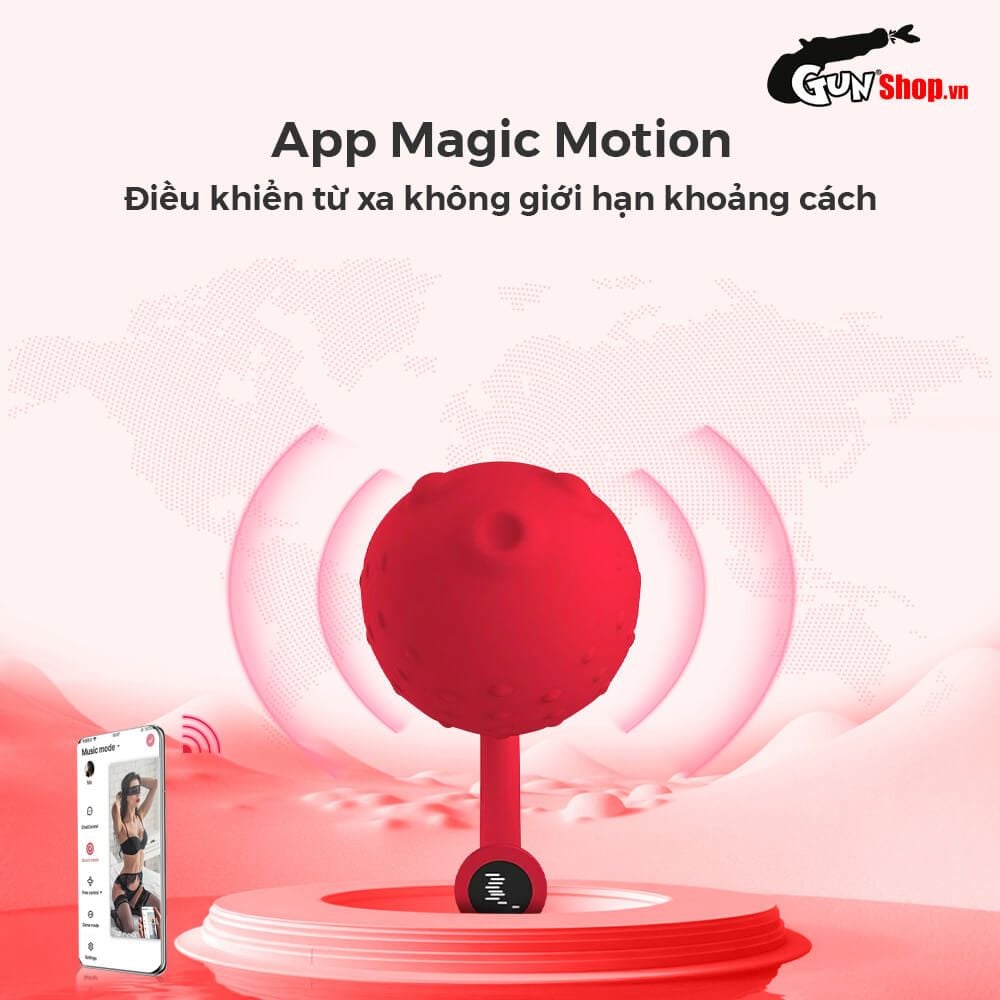Trứng rung Magic Motion Fugu Đỏ cao cấp, chính hãng