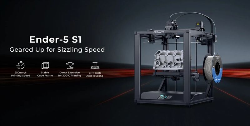 Máy in 3D, công nghệ in FDM, model: Ender-5 S1, Cs: 350W, kt in:220*22