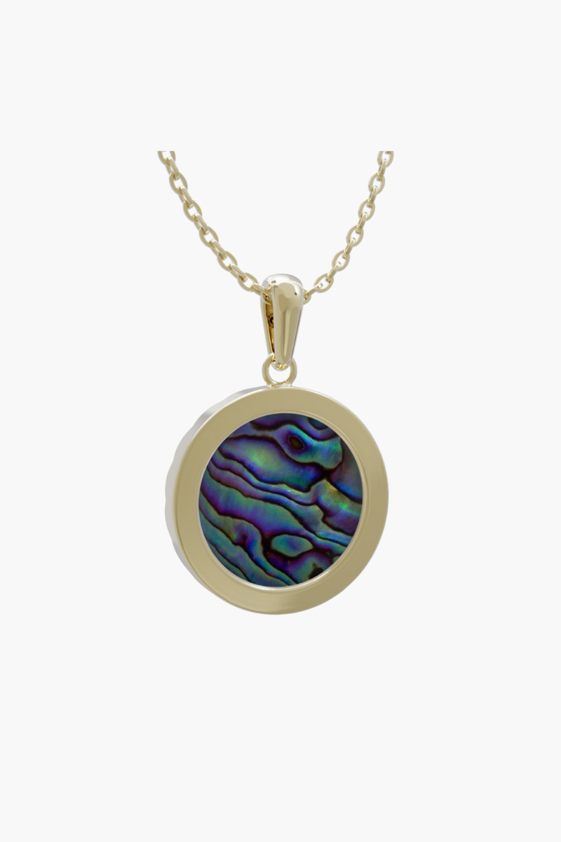 RISEA - Pendant - Abalone - Sterling Silver Gold Plated