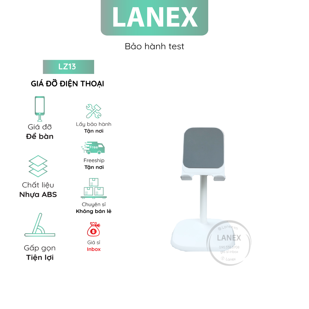 Giá Đỡ Điện Thoại Lanex Lz13 Để Bàn Nhựa Abs – Phụ Kiện Khai Nguyên