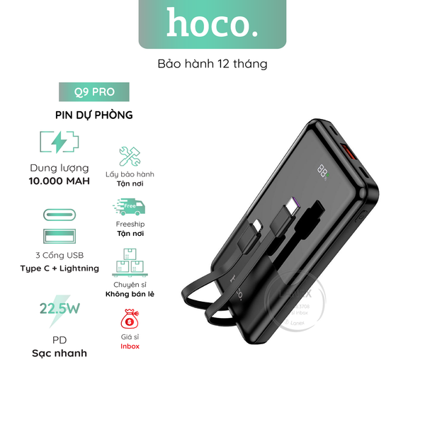 Pin Dự Phòng Hoco Q9 Pro Polymer 1 Cổng Usb 1 Cổng Type C 1 Cổng Light ...