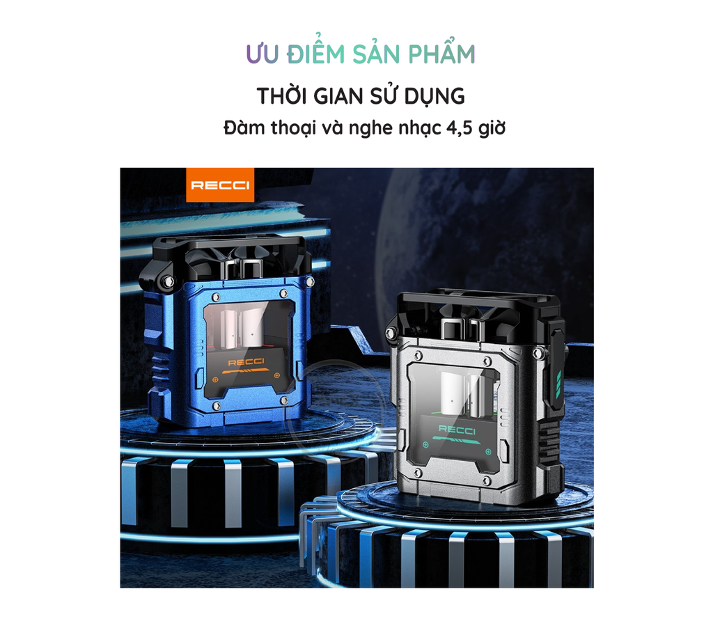 Tai Nghe Bluetooth Recci Rep - W36 Cảm Ứng 2 Bên Tws V5.3 Có Mic – Phụ ...