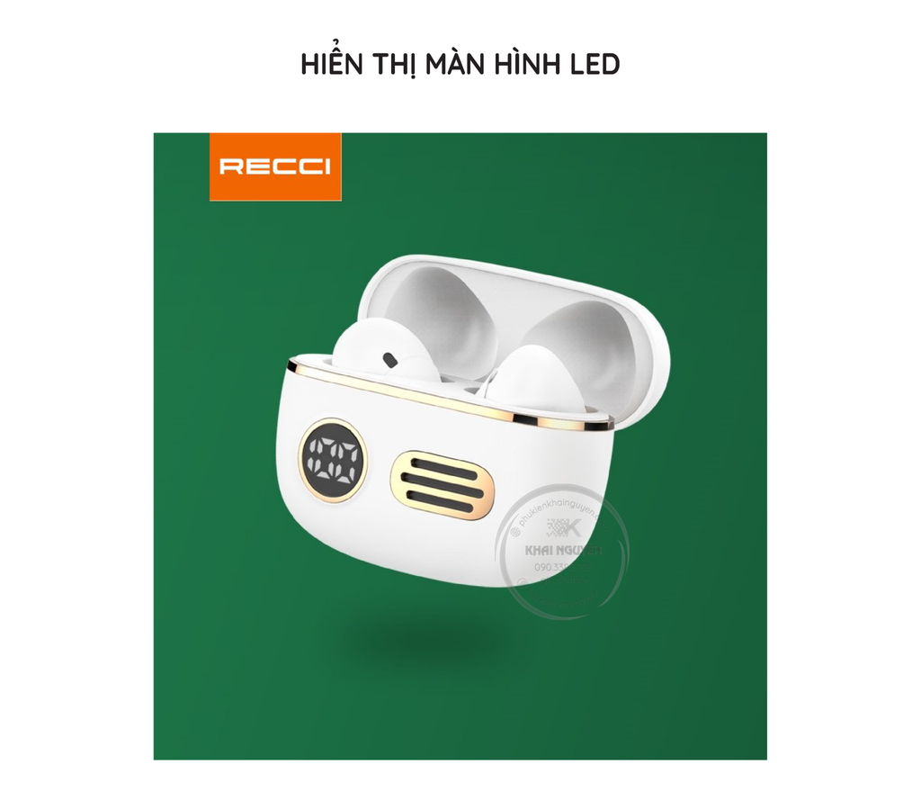 Tai Nghe Bluetooth Recci Rep - W21 Cảm Ứng 2 Bên Tws V5.0 Có Mic Định ...