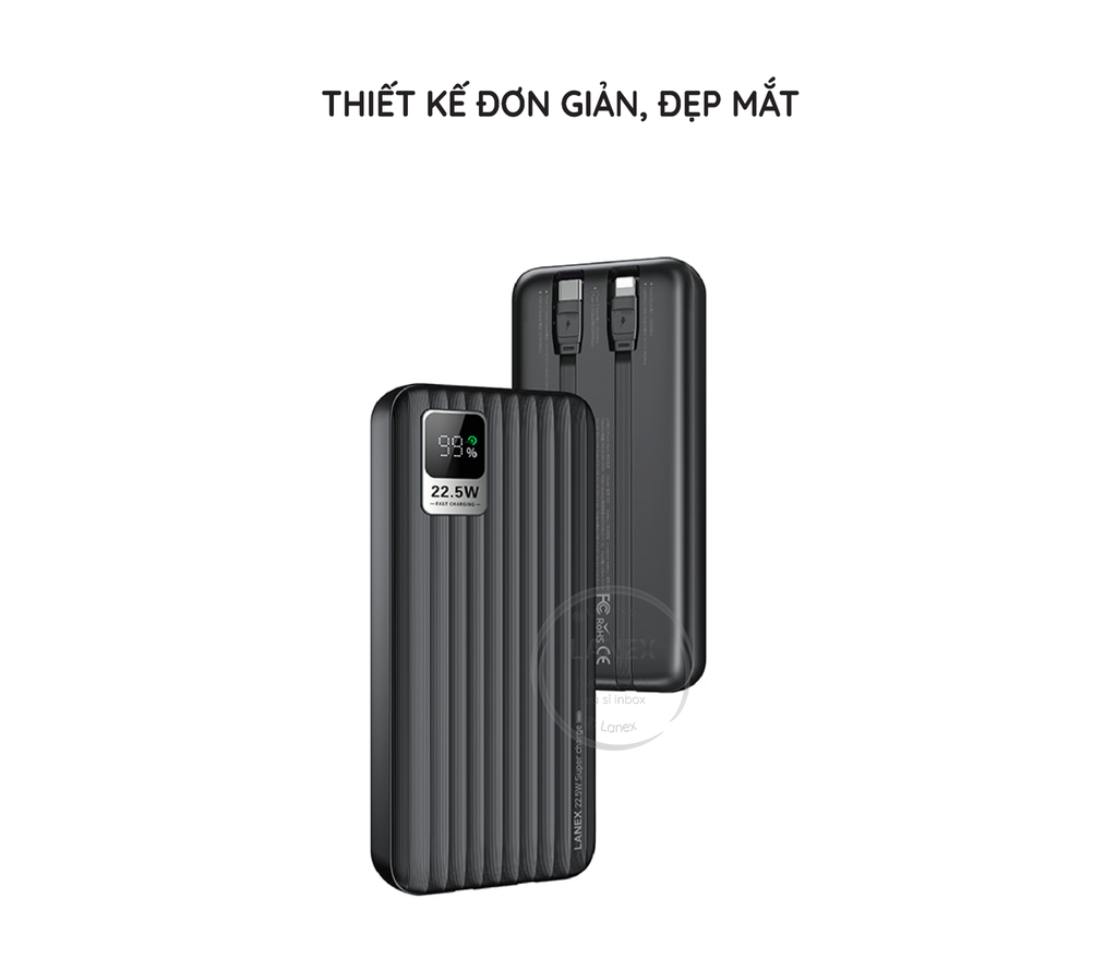 Pin Dự Phòng Lanex N9 2 In 1 ( Type C Lightning ) 1 Type C 1 Lightning – Phụ Kiện Khai Nguyên