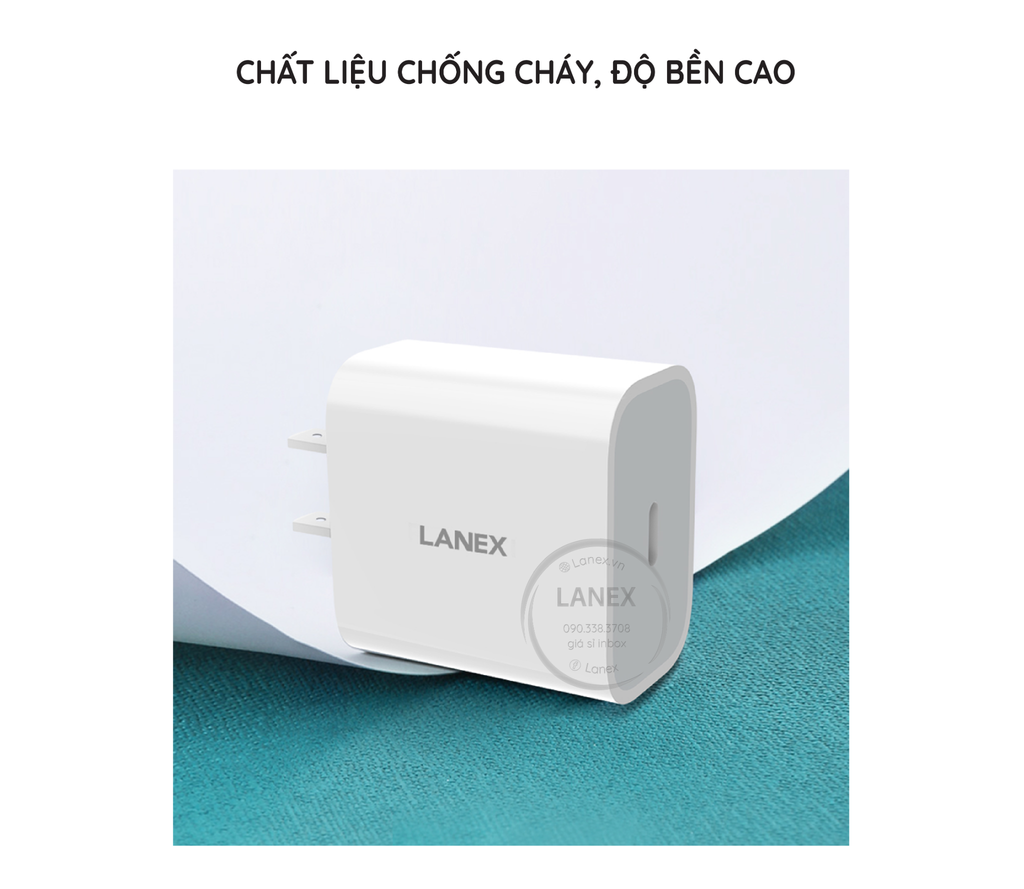 Cóc Sạc Nhanh Lanex Lc08 1 Cổng Type C 20w – Phụ Kiện Khai Nguyên