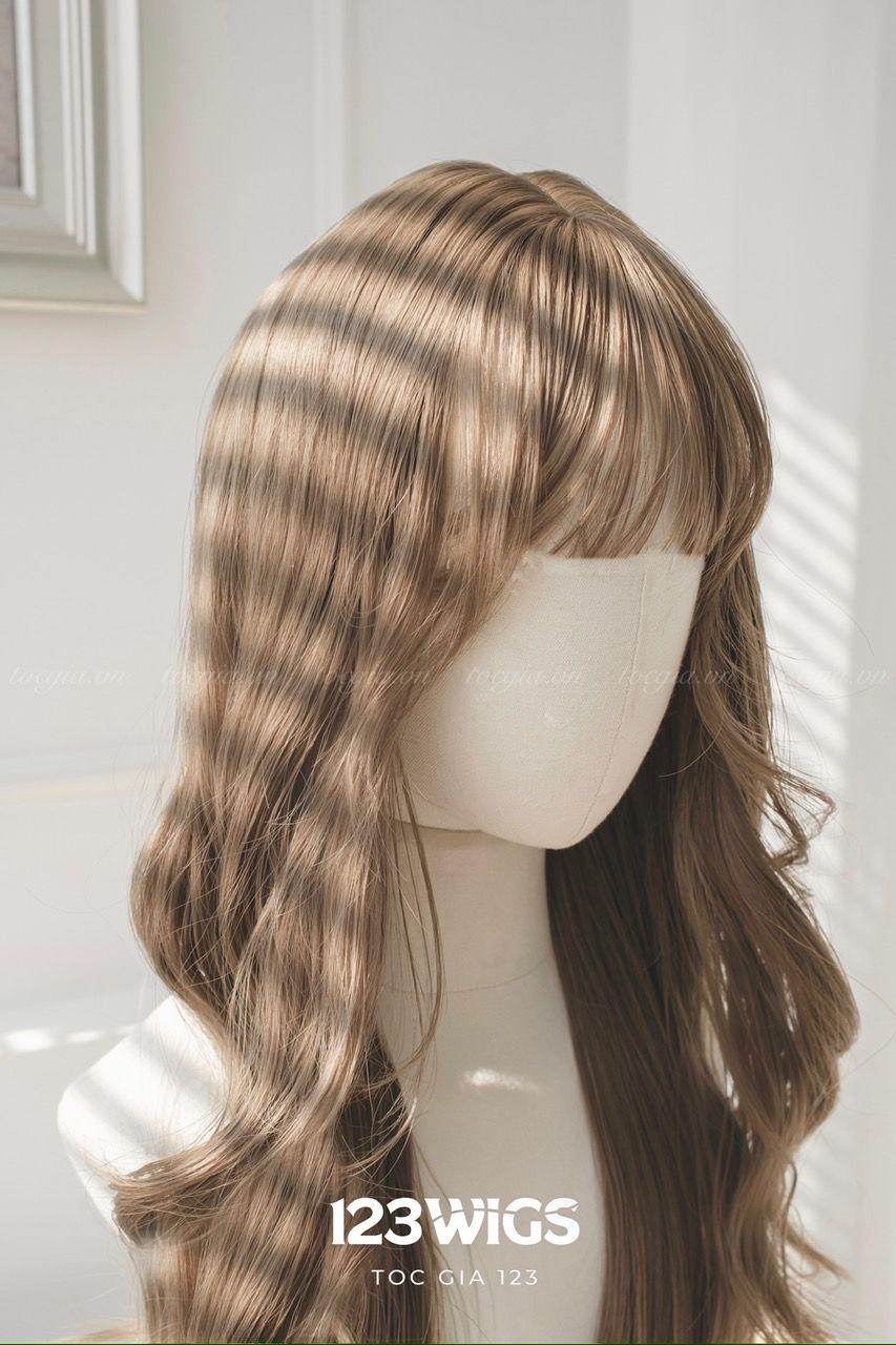 Tóc dài Xoăn gợn - Mái thưa S1027 – TÓC GIẢ 123