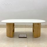 Bàn trà Rustic nan gỗ mặt đá có ngăn Autumn – VAWA.VN