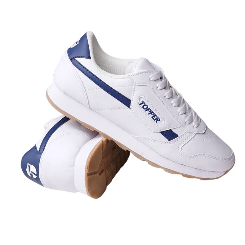 Giày Sneakers Topper siêu nhẹ trắng gót xanh – Lạ Sneakers