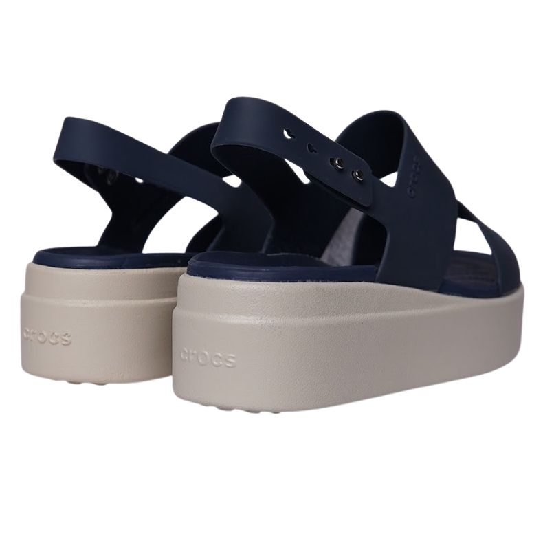 Sandal Crocs độn đế có quai ngang dư xịn- Navy đế xám – Lạ Sneakers