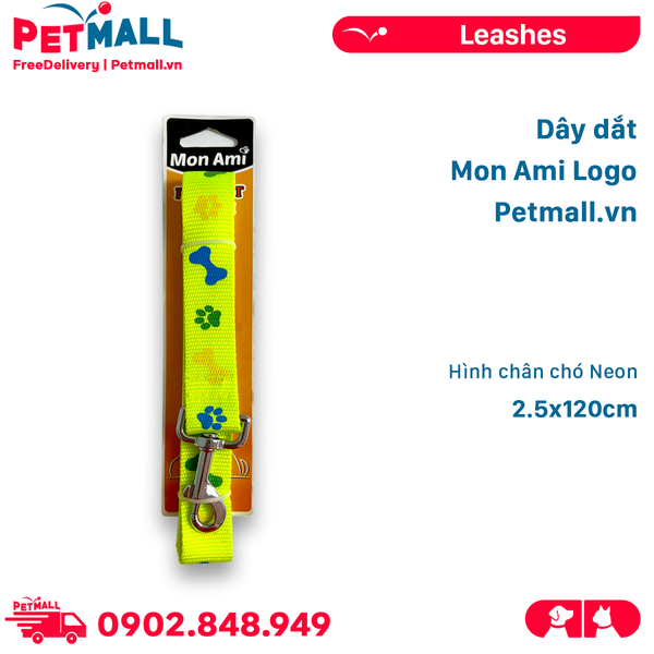 Dây dắt Mon Ami Logo 2.5x120cm - Hình chân chó Neon Petmall – Petmall ...