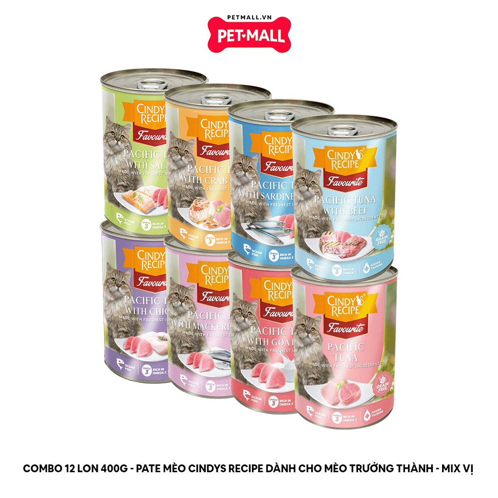 Combo 12 Lon 400G - Pate mèo Cindys Recipe Dành cho MÈO TRƯỞNG THÀNH - - Petmall.vn – Dịch Vụ ...