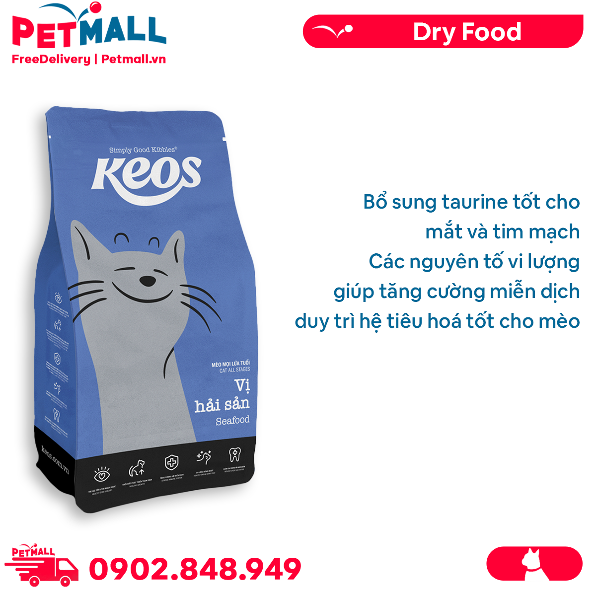 1.5KG - Thức ăn mèo KEOS Seafood Cat All Stages - Vị Hải sản, cho mèo – Petmall.vn – Dịch Vụ Tốt ...